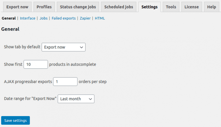 Settings - Plugin documentation